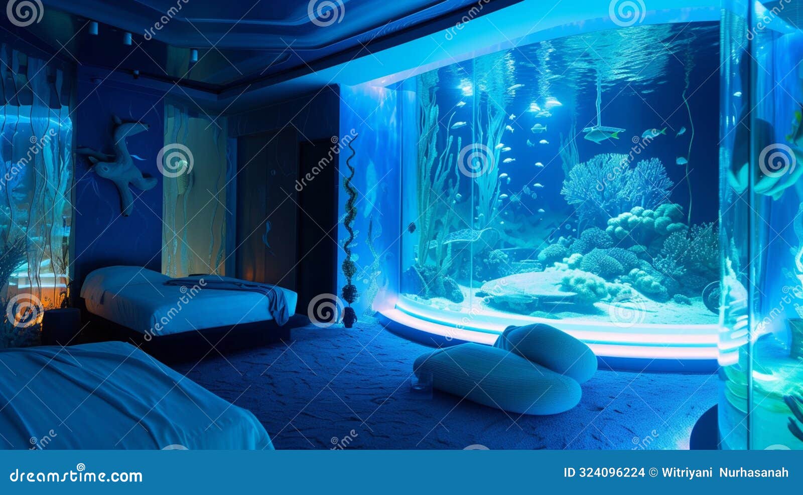 Underwater Decorations, and Aquatic Colors Transform the Room into an ...