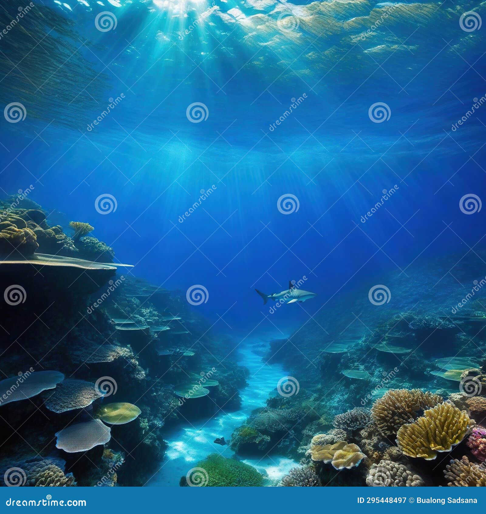 Underwater at the Depth of the Underwater Gorges and Lots of Underwater ...