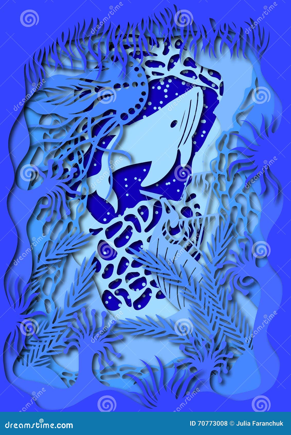 Underwater Diorama. Drawing, Layers, Shadows Stock Illustration ...