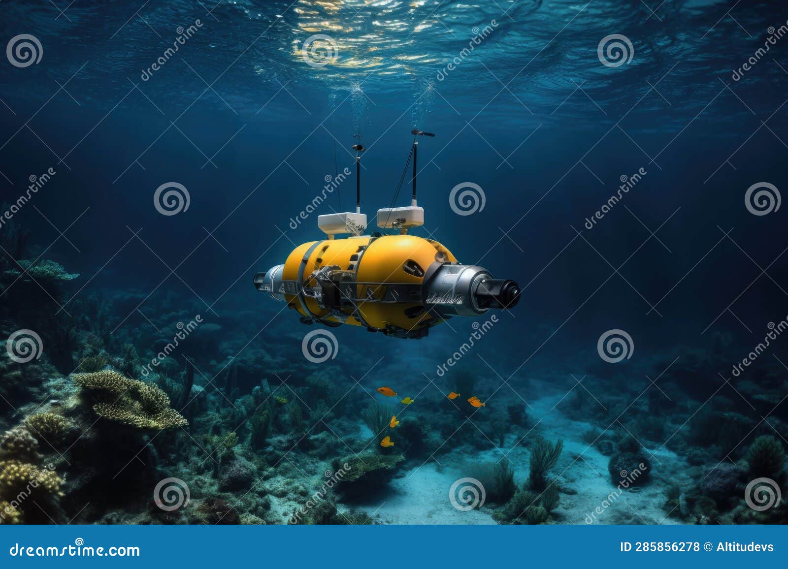 Underwater Drone Collecting Deep-sea Samples Stock Photo - Image of ...