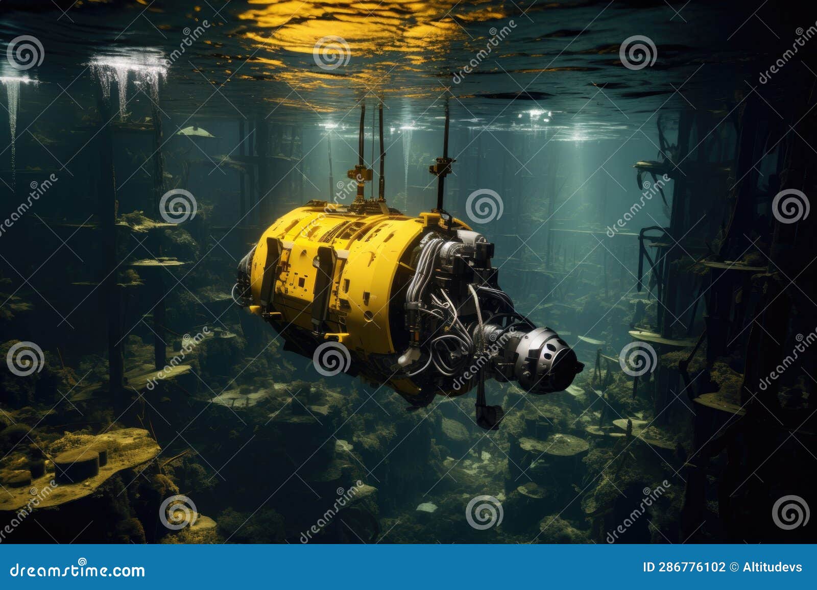 Underwater Drones Working on City Infrastructure Stock Photo - Image of ...
