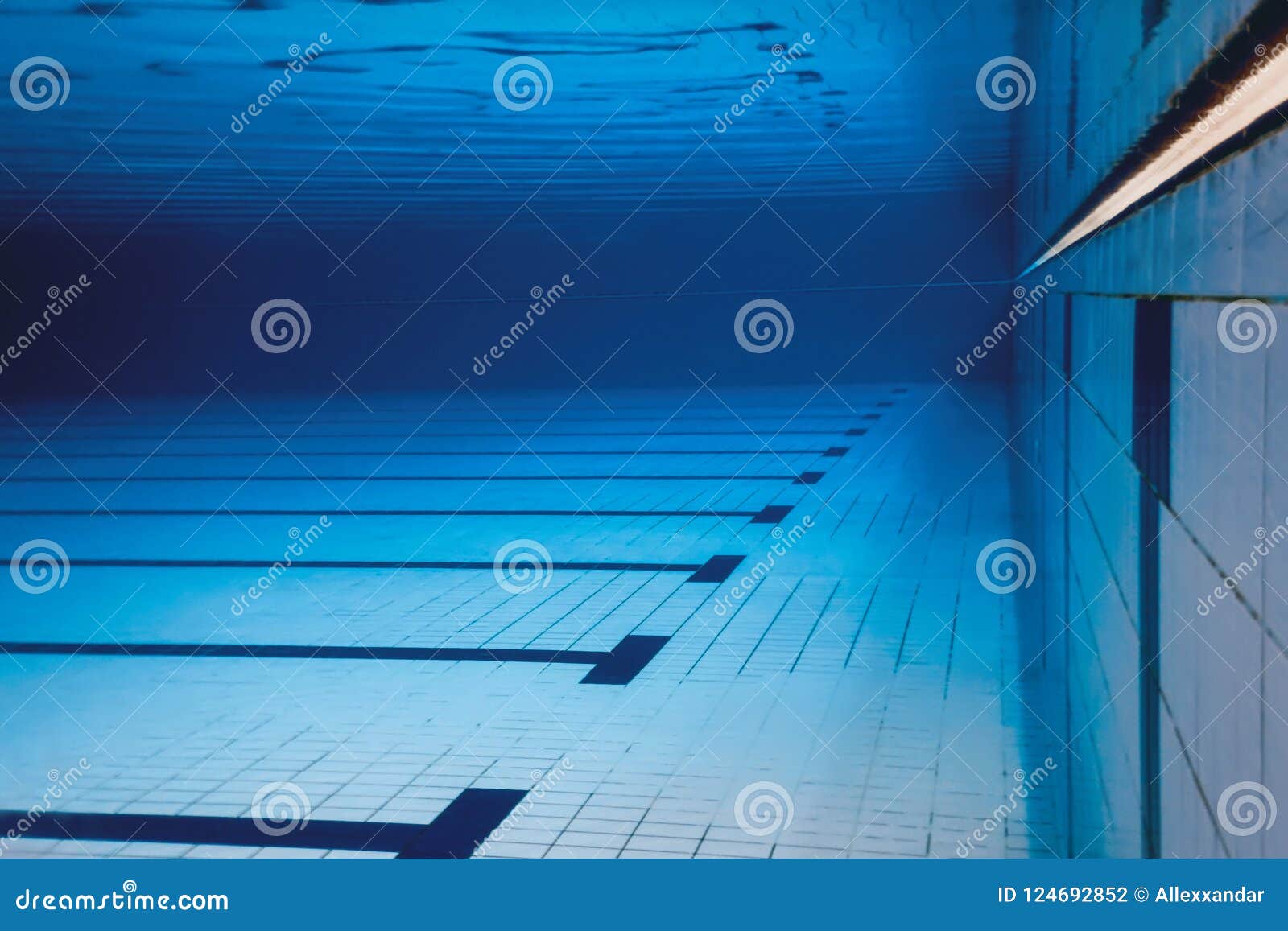 Underwater Empty Swimming Pool. Stock Photo - Image of surface, blue ...