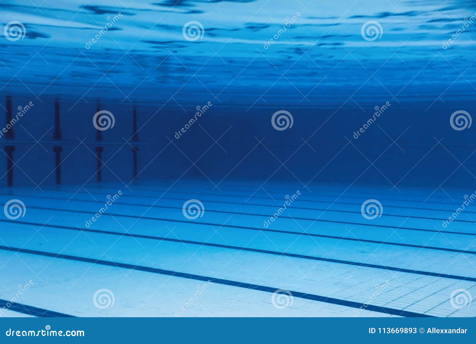 Underwater Empty Swimming Pool. Stock Image - Image of reflection ...