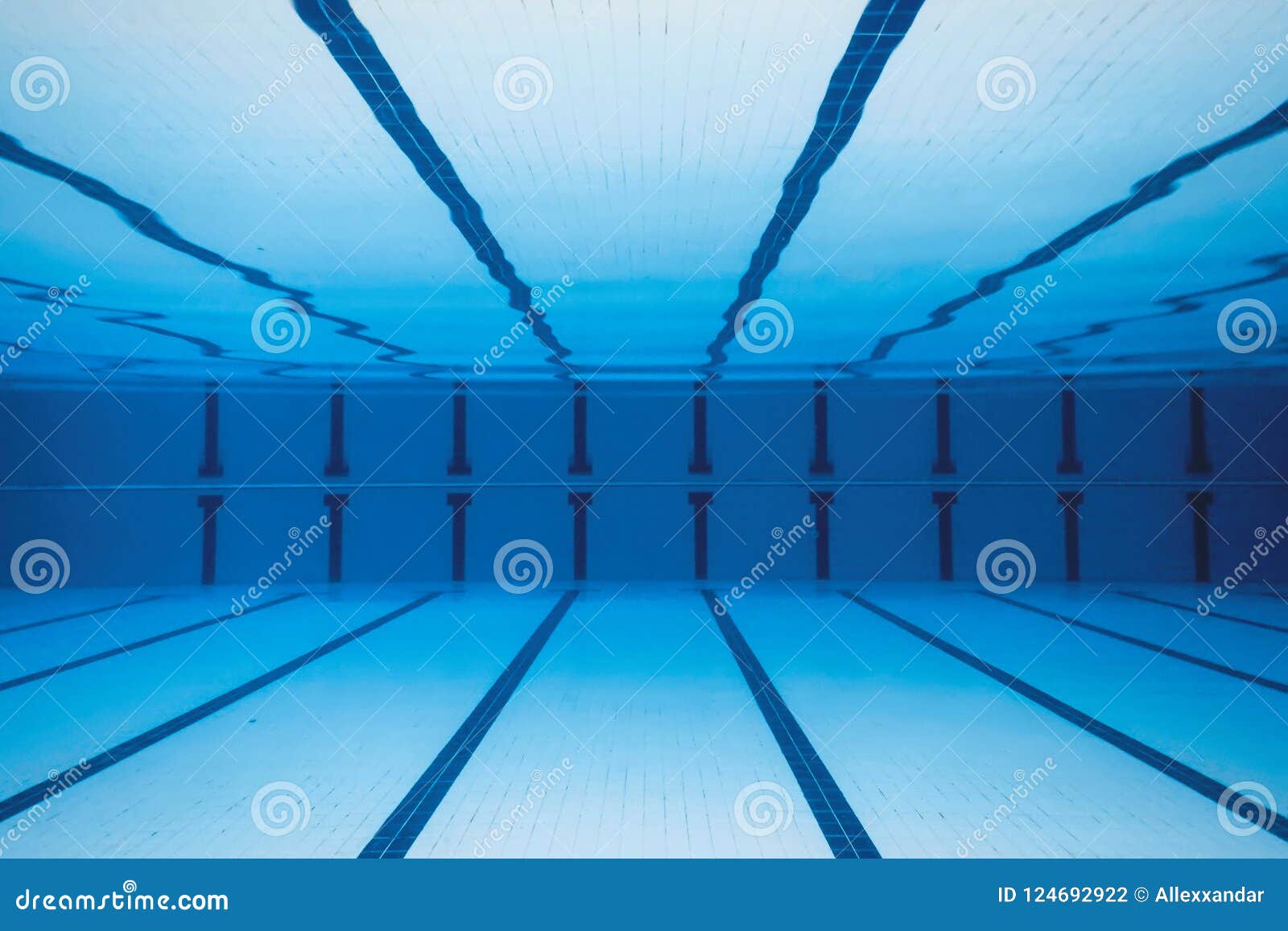 Underwater Empty Swimming Pool. Stock Photo - Image of olympic, lane ...