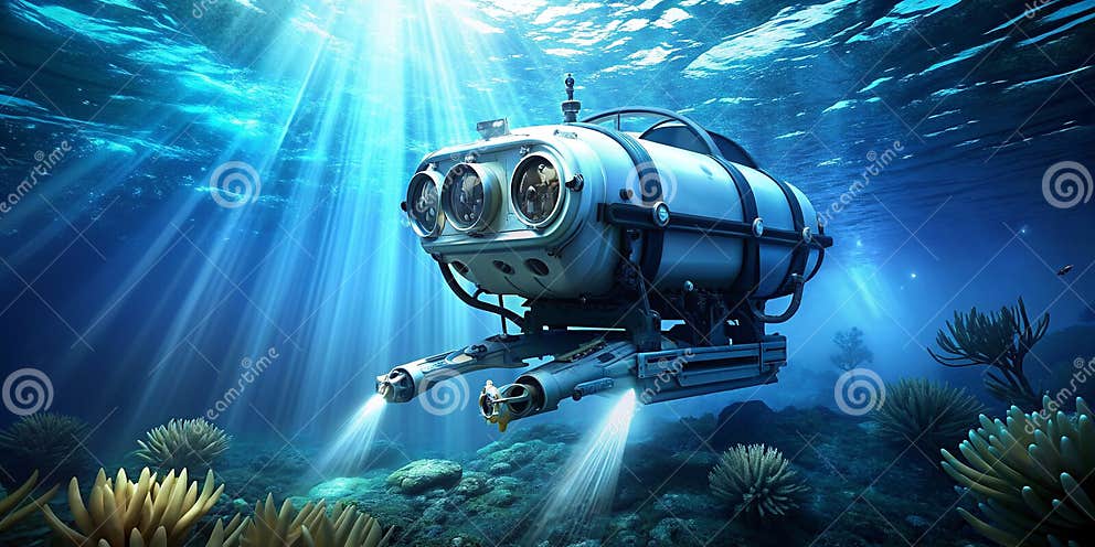 Underwater Exploration Vehicle Navigating Ocean Depths Generative AI ... Underwater Exploration Vehicle Navigating Ocean Depths Generative AI ...