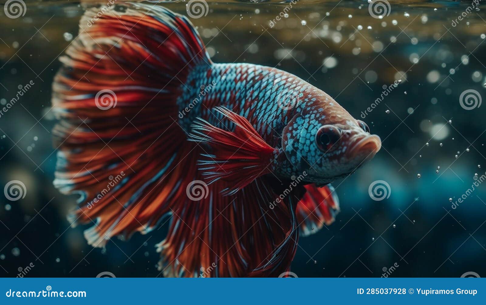Underwater Fish in Motion, Swimming in Blue Aquatic Elegance Generated ...