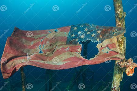 Underwater Flag stock image. Image of stars, blue, freedom - 17473815