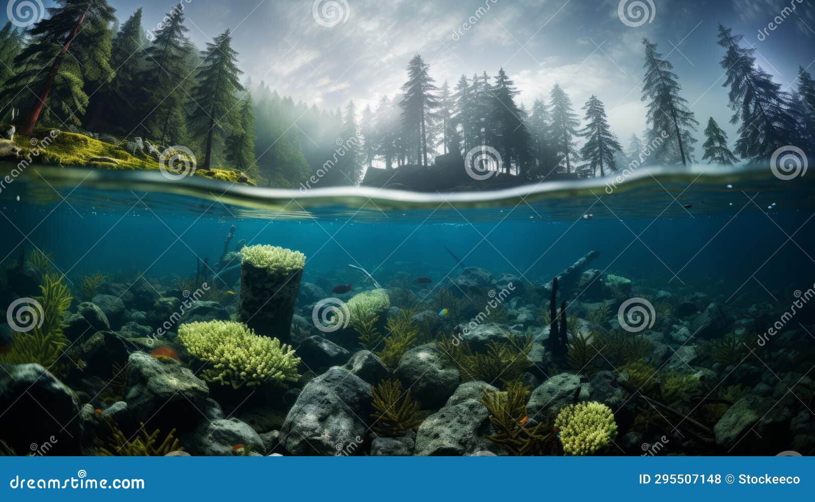 Underwater Forest: A Dreamlike Ecosystem Of Trees And Plants Stock ...