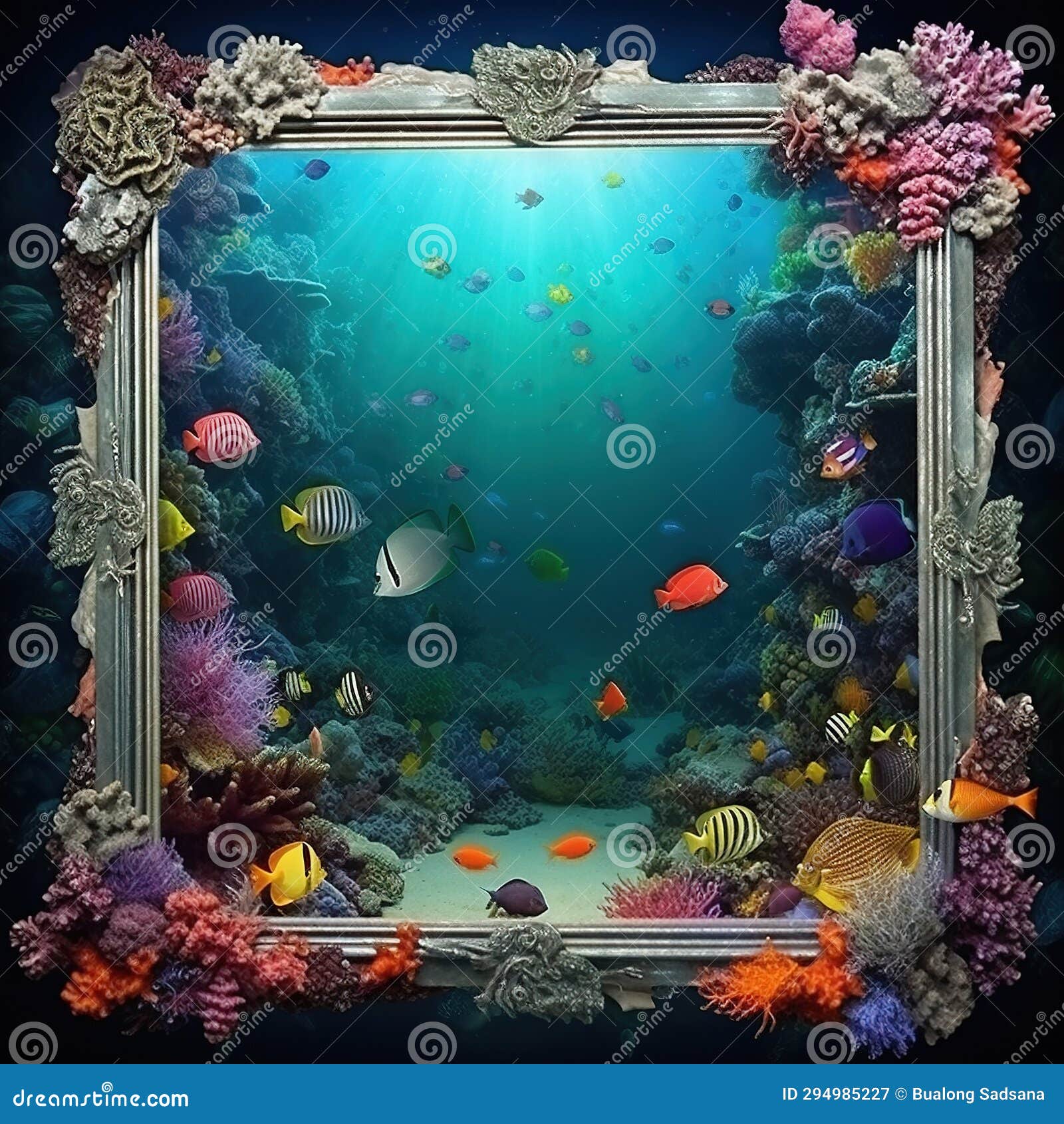 Underwater frame stock illustration. Illustration of frame - 294985227