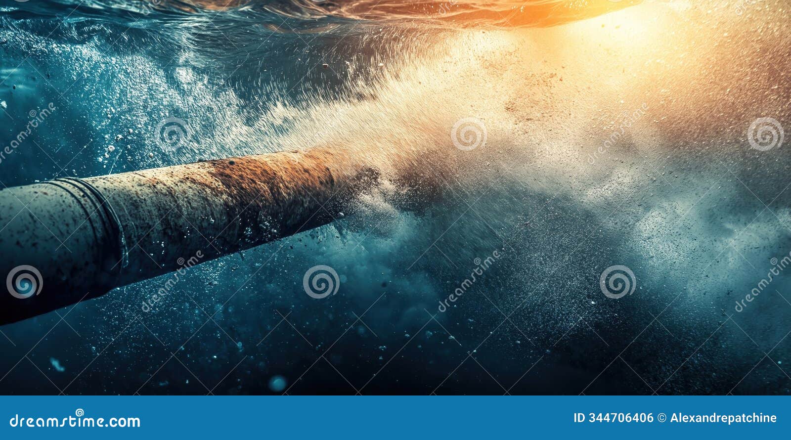 Underwater Gas Pipeline Explosion Causing Environmental Damage Stock ...