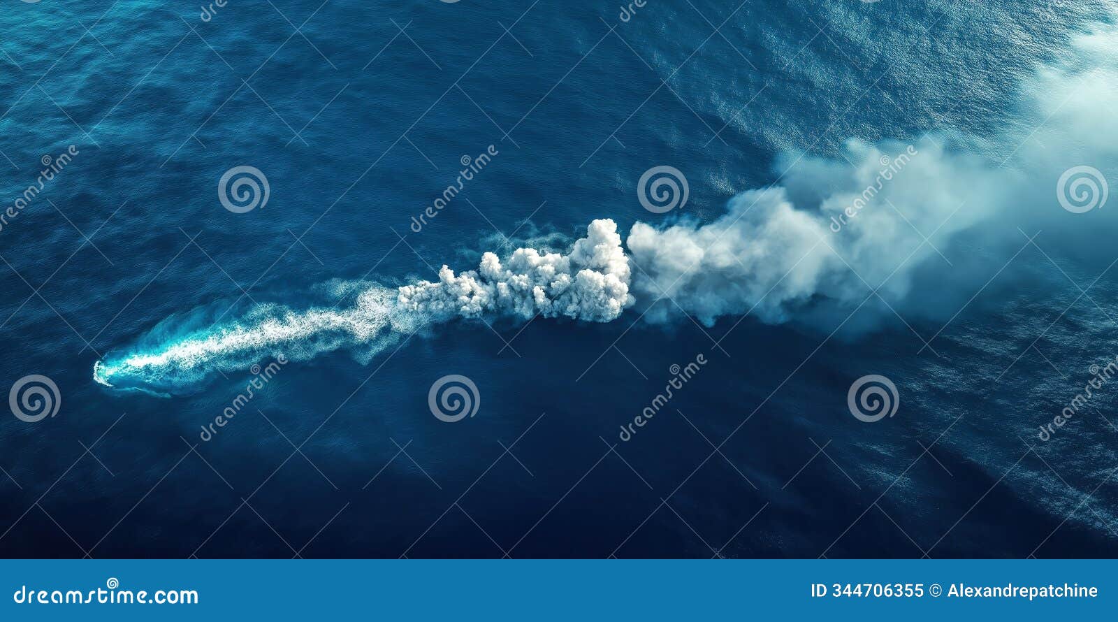 Underwater Gas Pipeline Explosion Creating White Smoke and Bubbles in ...