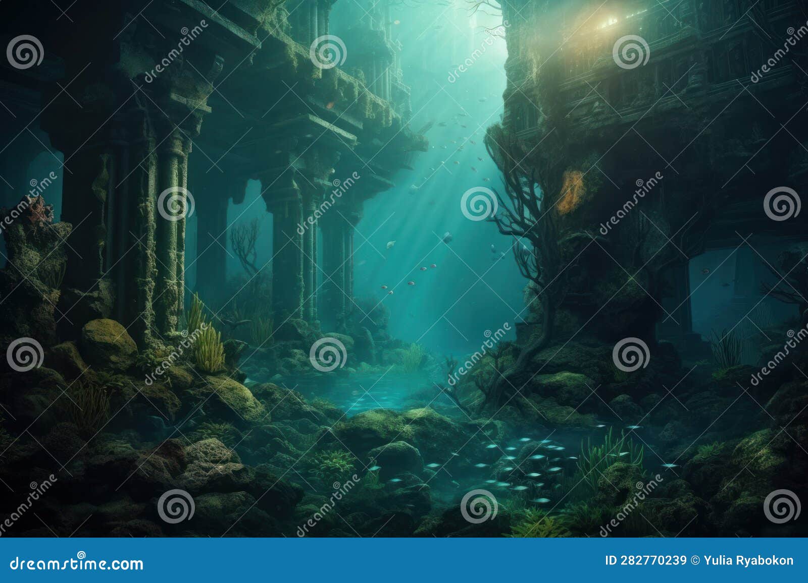Underwater Gate With Crystals Stock Image | CartoonDealer.com #87499447