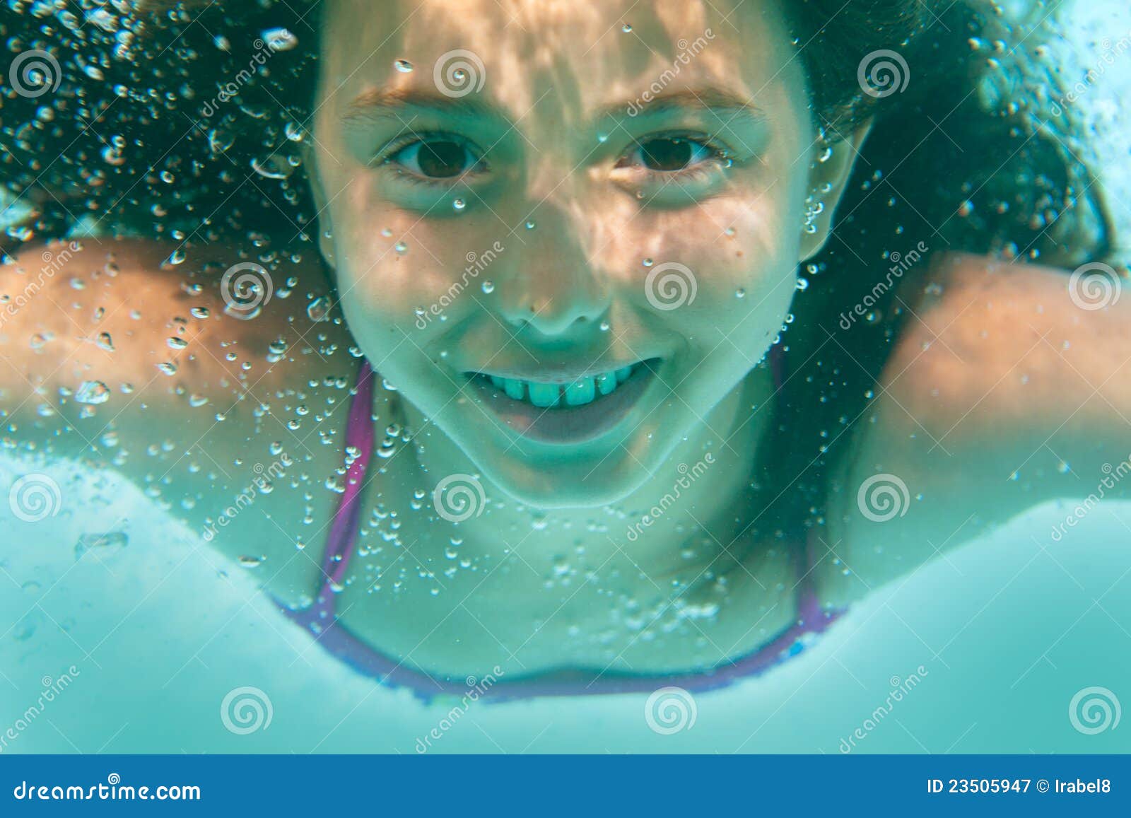 Underwater Girl in the Pool Stock Image - Image of blue, reflection ...