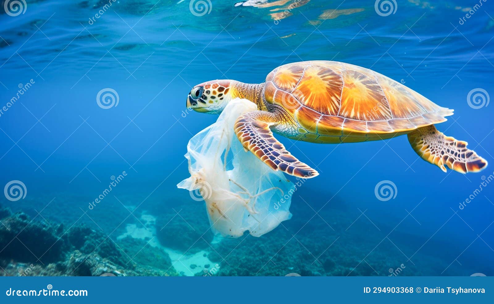 Underwater Global Problem with Plastic Rubbish. Stock Photo - Image of ...