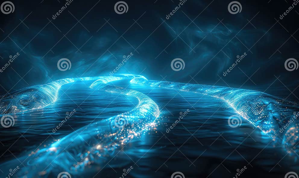 Underwater Glowing Blue Electric Eels Stock Image - Image of america ...
