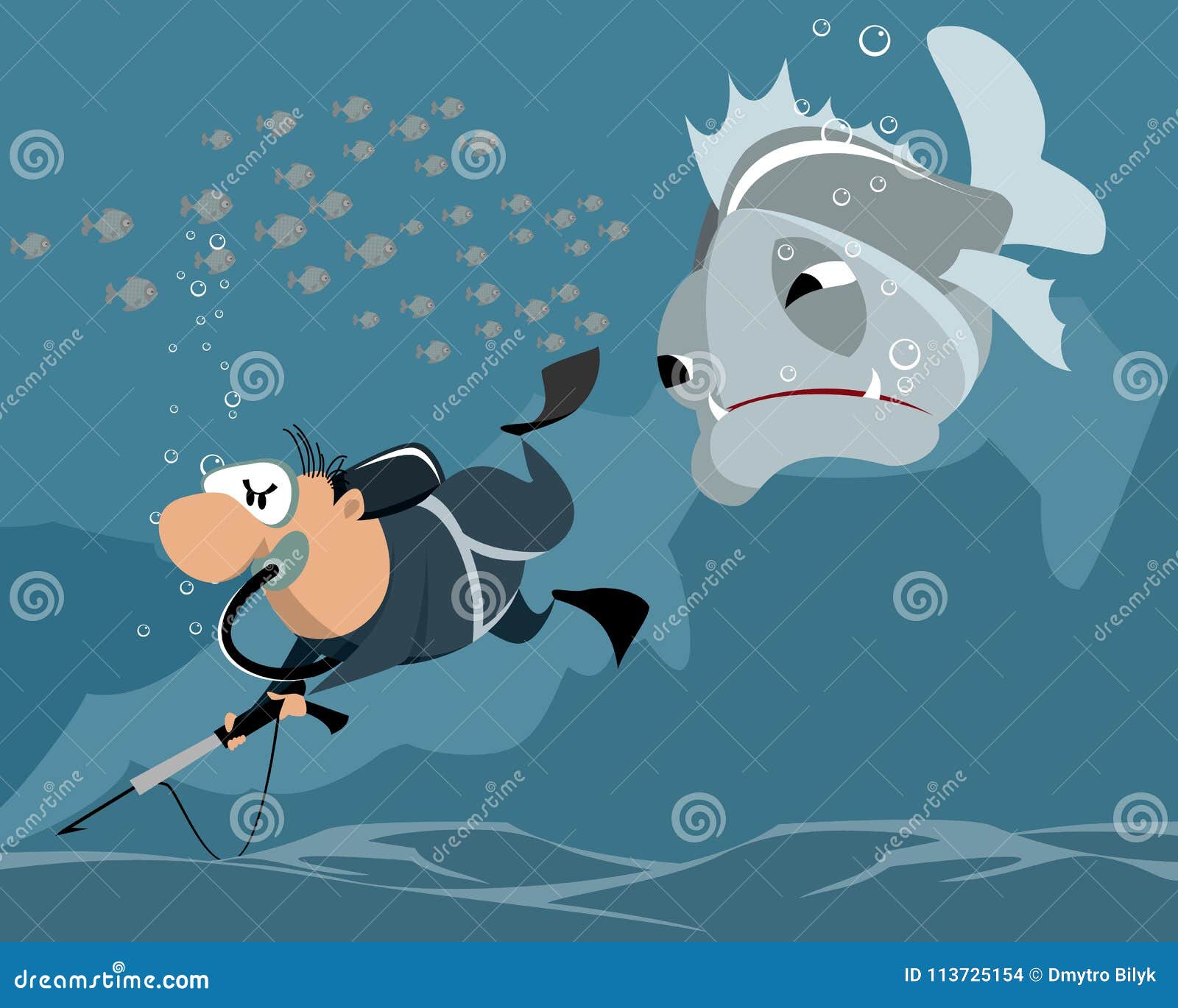 Hunter Fish Logo Abstract Background Cartoon Vector | CartoonDealer.com ...