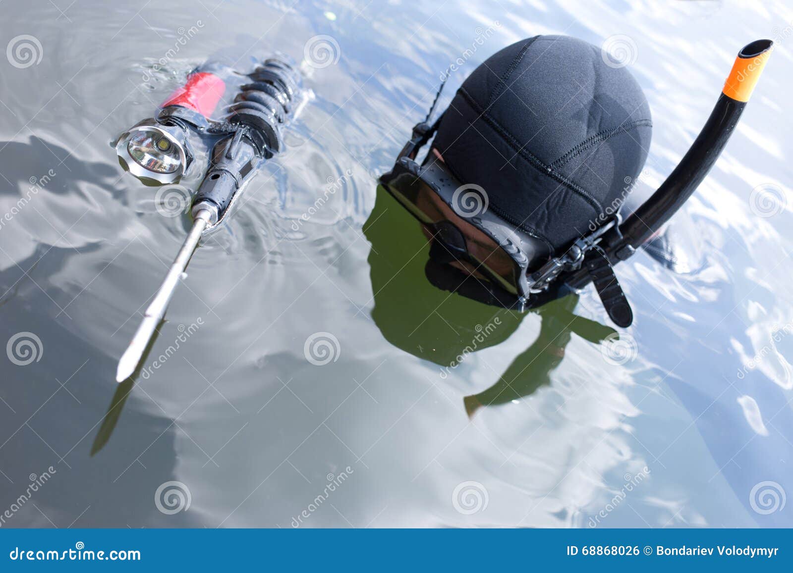 Underwater hunter. stock photo. Image of scuba, sports - 68868026