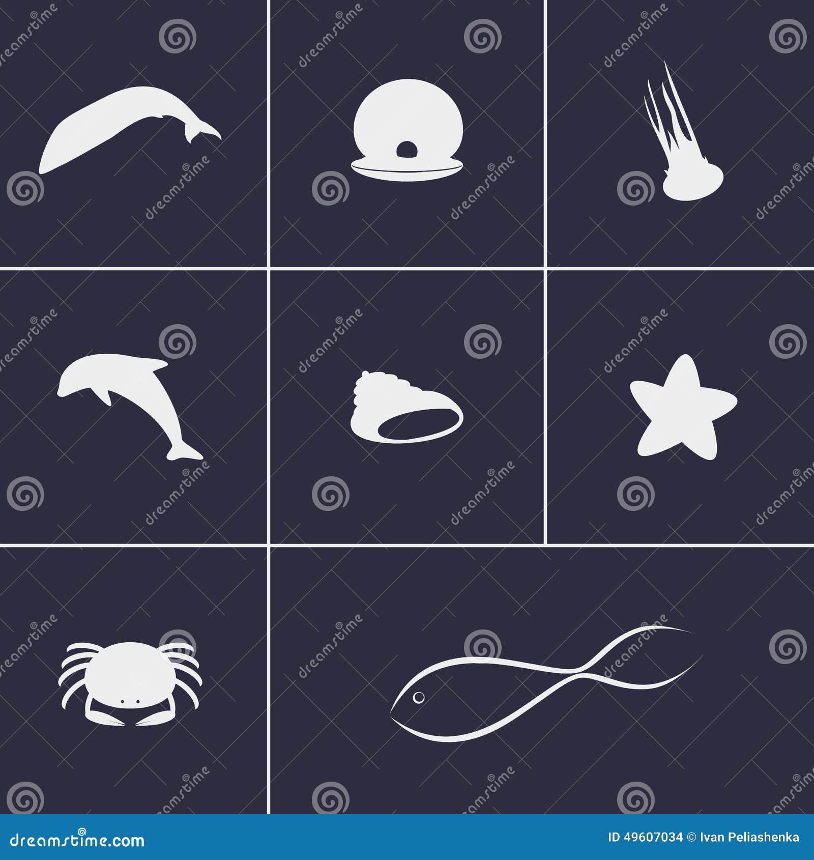 Underwater icons stock vector. Illustration of symbol - 49607034