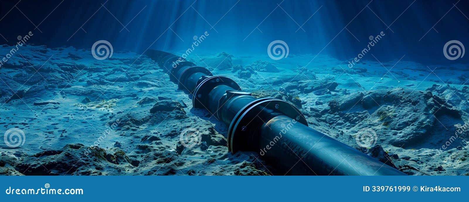 An Underwater Internet Communication Cable on the Seabed Under Ocean ...