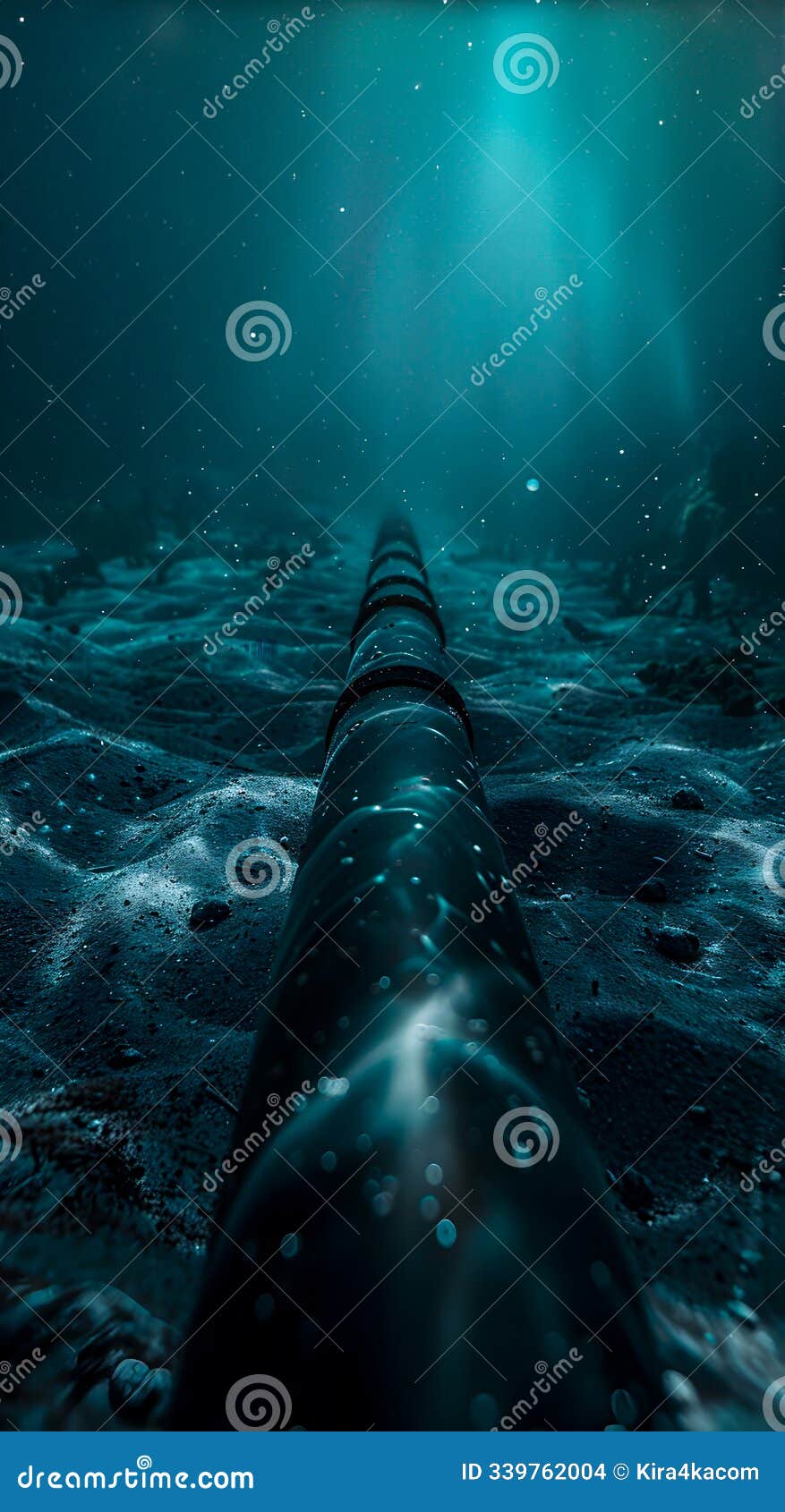 An Underwater Internet Communication Cable on the Seabed Under Ocean ...