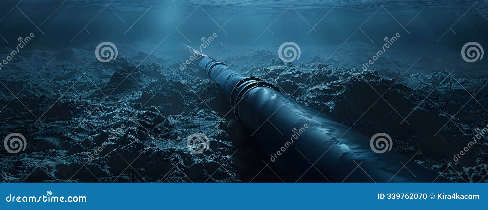 An Underwater Internet Communication Cable on the Seabed Under Ocean ...