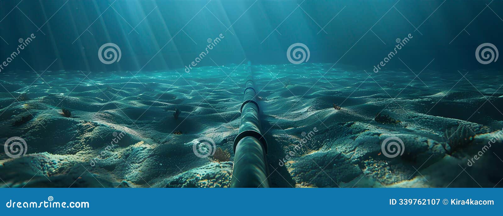 An Underwater Internet Communication Cable on the Seabed Under Ocean ...
