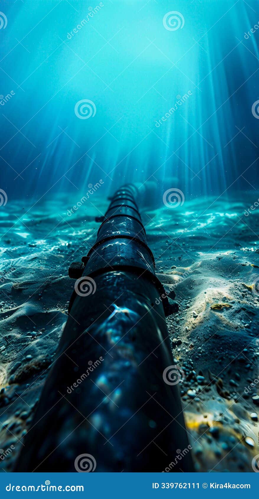 An Underwater Internet Communication Cable on the Seabed Under Ocean ...
