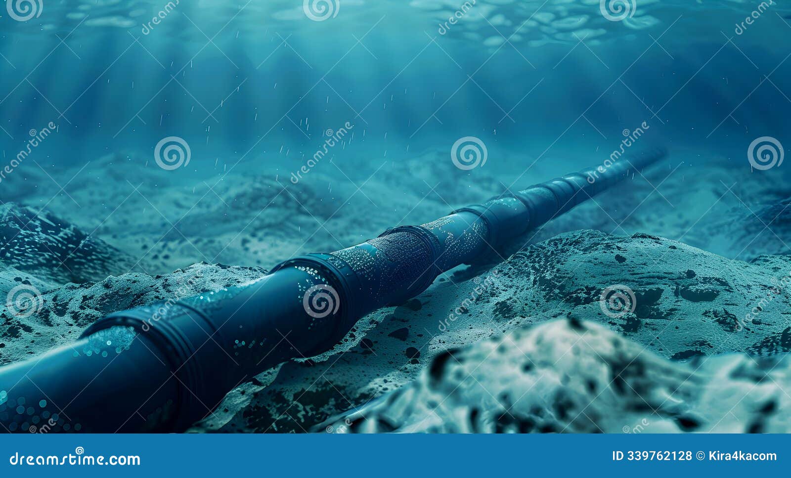 An Underwater Internet Communication Cable on the Seabed Under Ocean ...