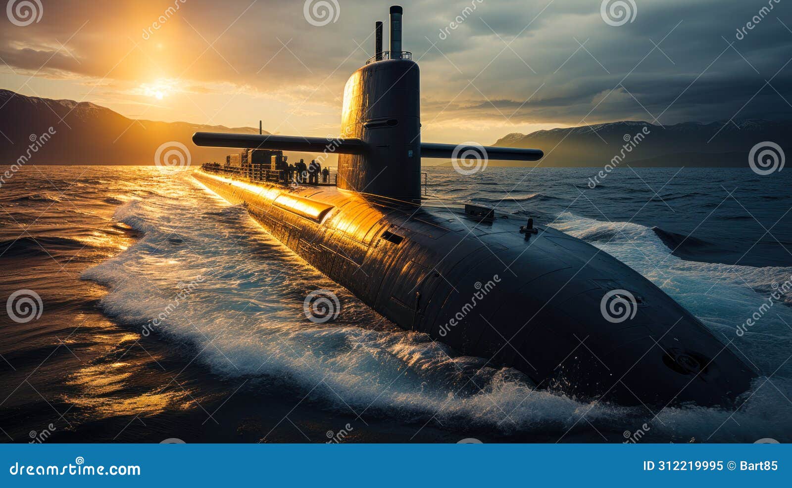 Underwater Journey Nuclear-Powered Submarine Exploration Stock ...