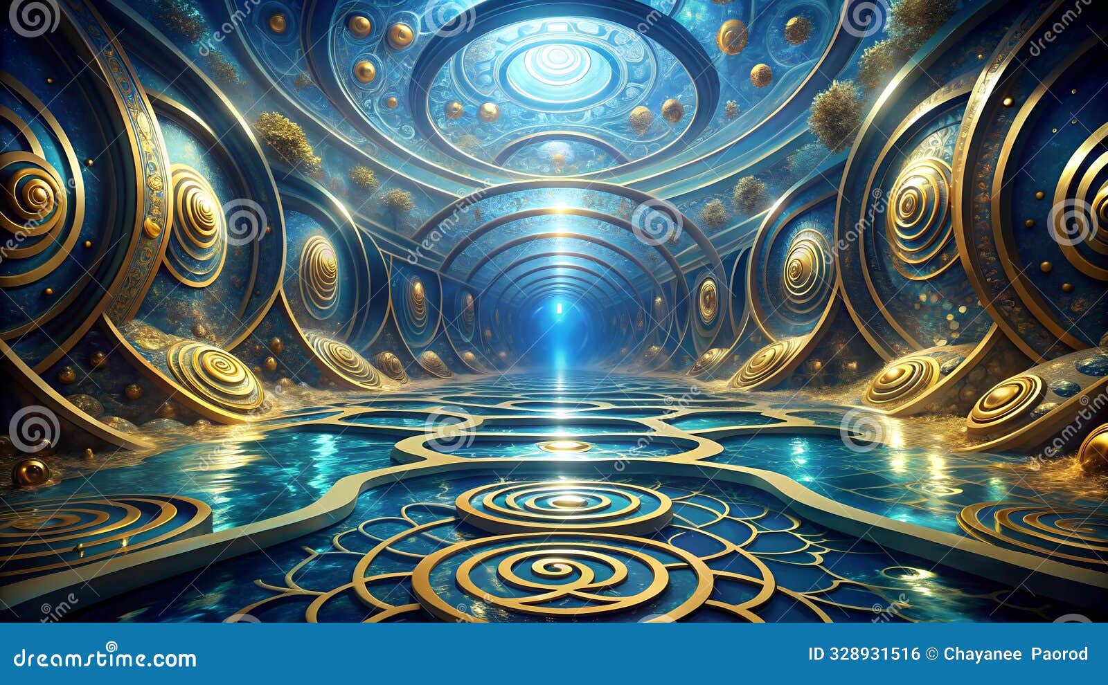 Underwater Labyrinth: A Marbleized Journey Through The Depths AI ...