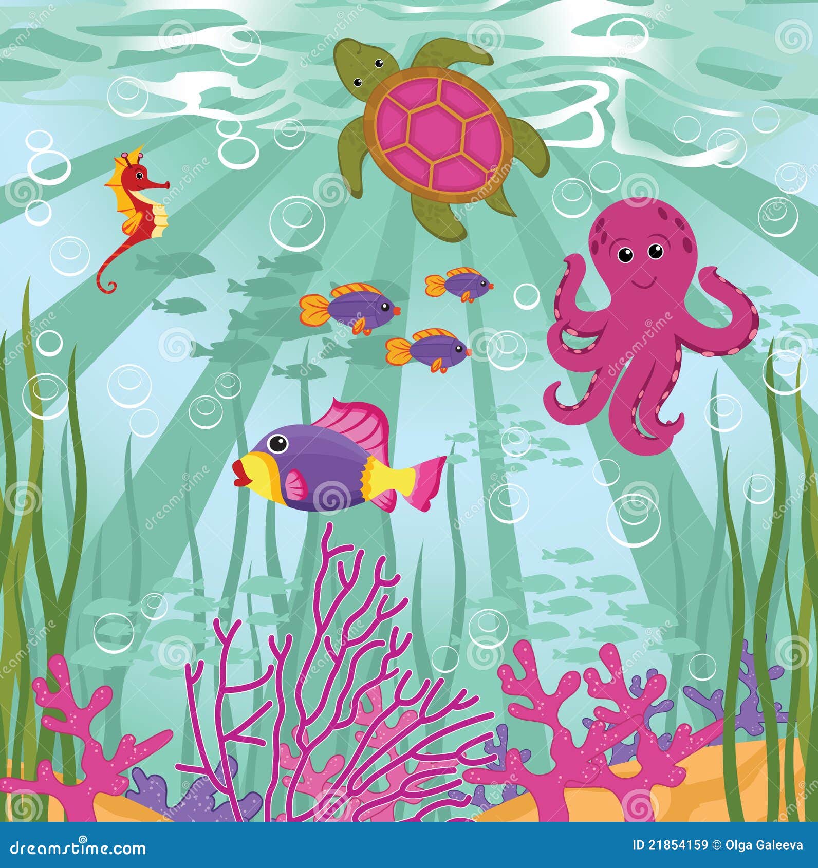 Underwater life stock vector. Illustration of water, diving - 21854159