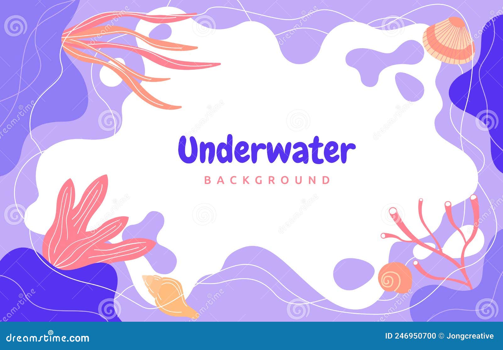 Underwater Life Sea Ocean Beach Abstract Wave Background Stock Vector ...