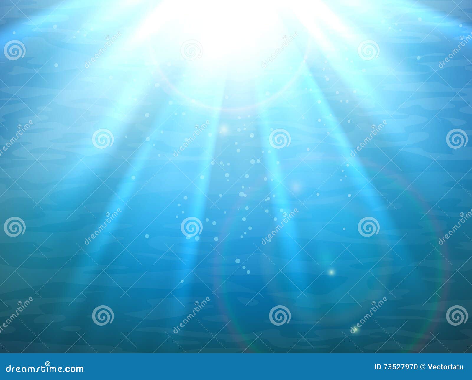 Sea Underwater Light Beautiful Veil Of Sunlight. Ocean Waves Underwater ...