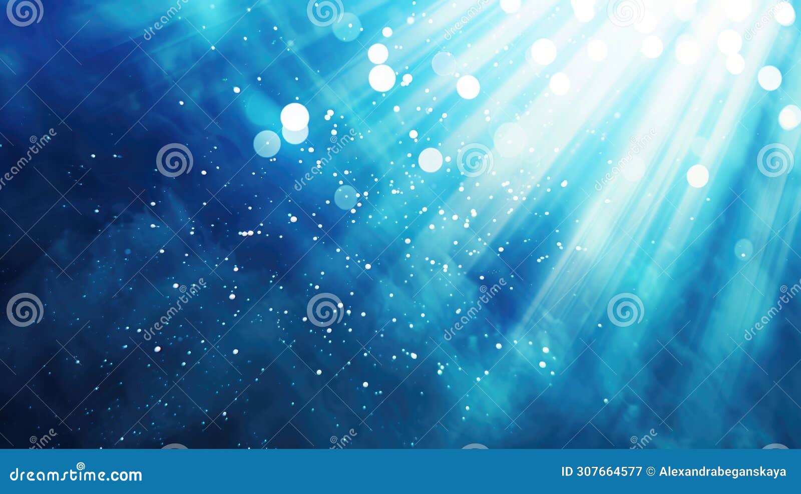 Underwater Light Rays and Particles in Deep Blue Ocean Stock ...