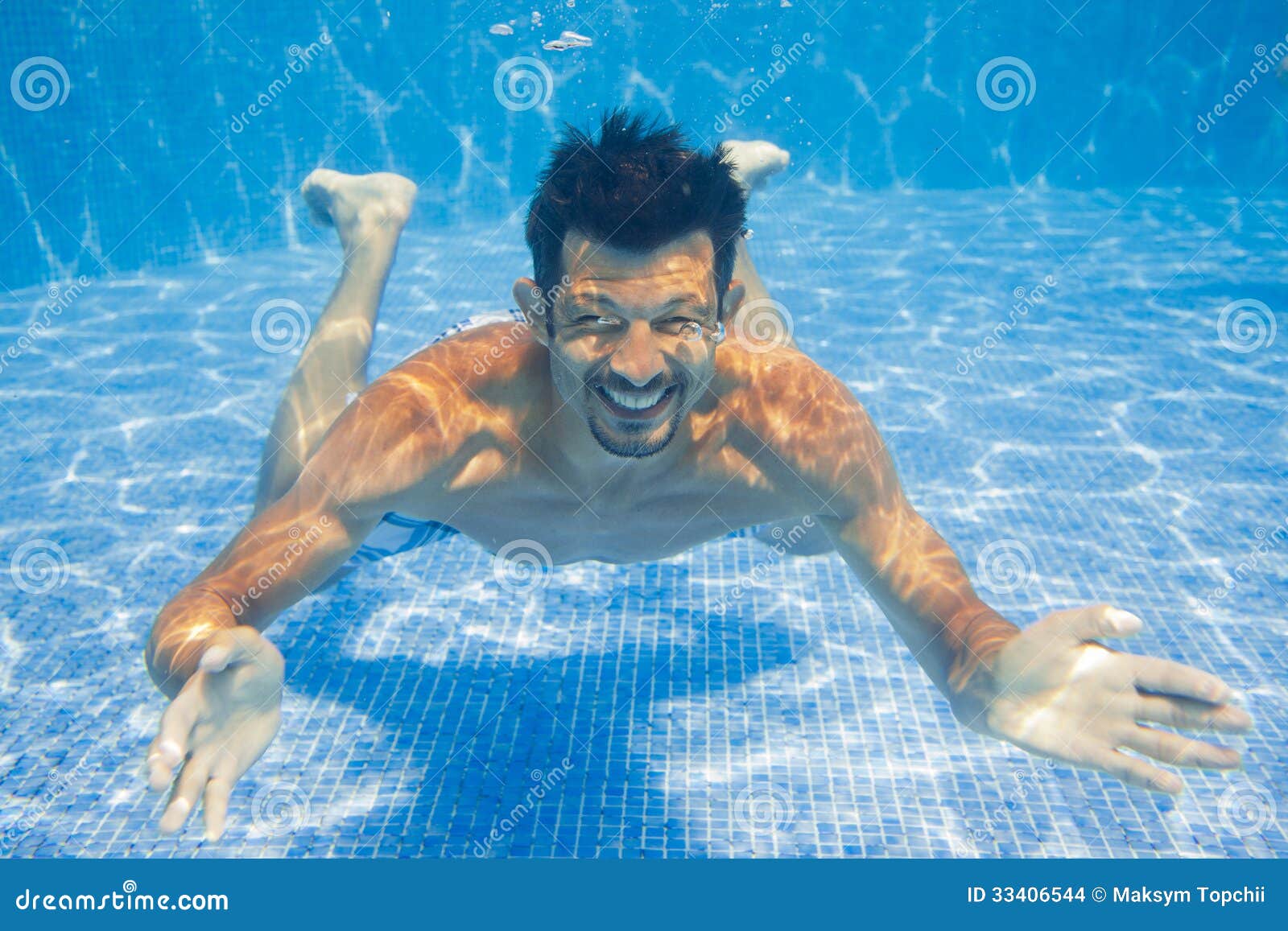 Underwater man stock photo. Image of diver, healthy, goggles - 33406544