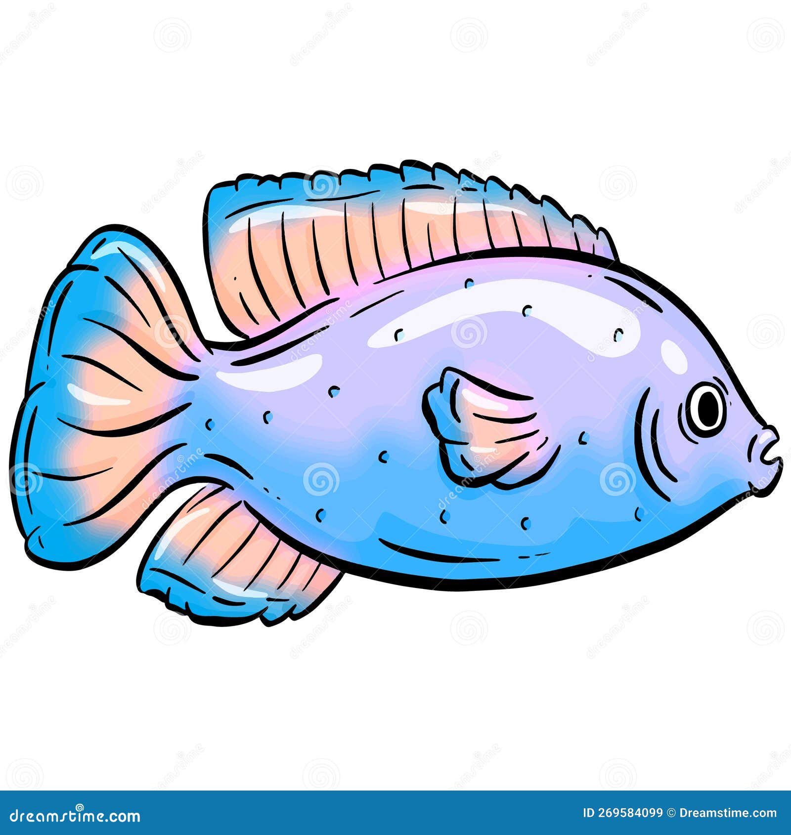 Underwater Marine Fish Cartoon Illustration in a Vector Stock ...