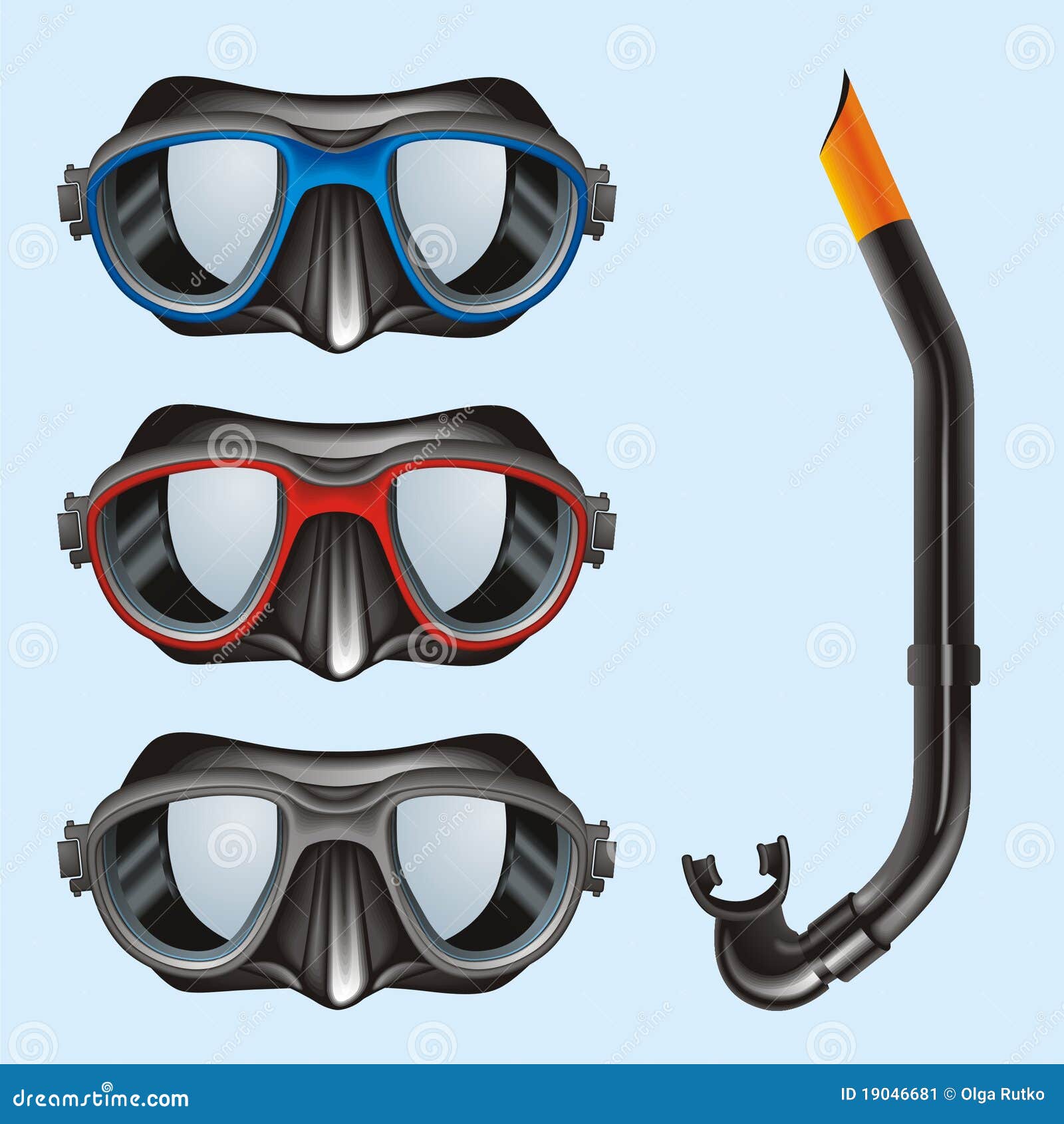 Underwater Masks stock vector. Illustration of ocean - 19046681