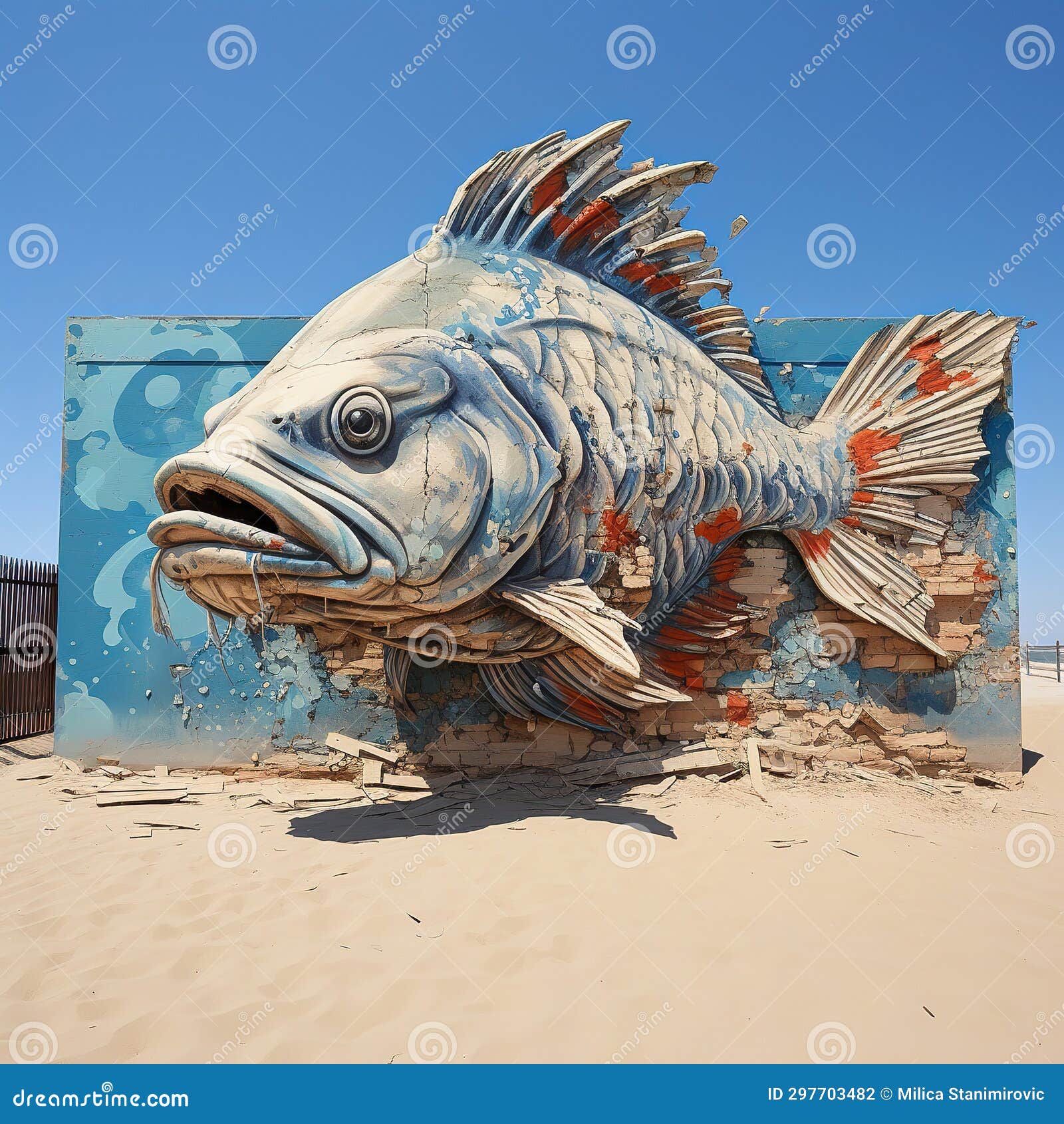 Underwater Masterpiece: Fish Painting a Mural in the Deep Stock ...