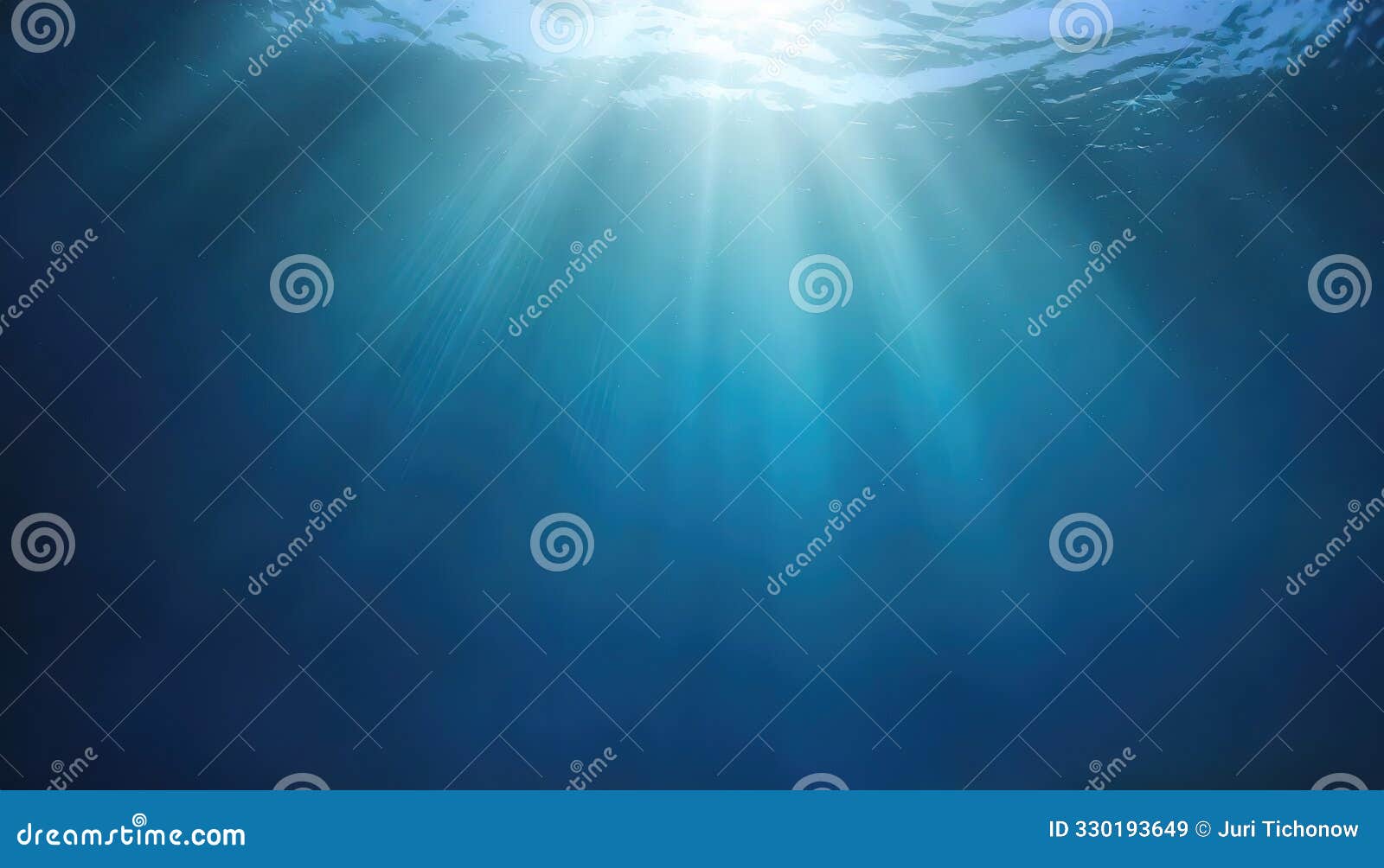 Underwater Ocean Light Rays. a Tranquil Underwater View with Sun Rays ...