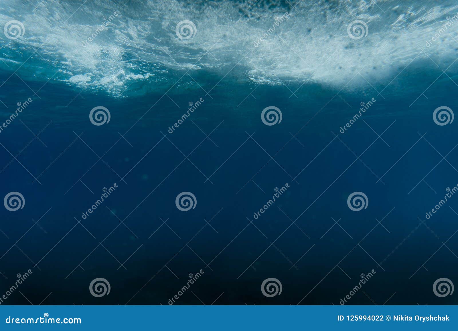 The Underwater Ocean with the Rays of the Sun. Sandy Bottom. Stock ...