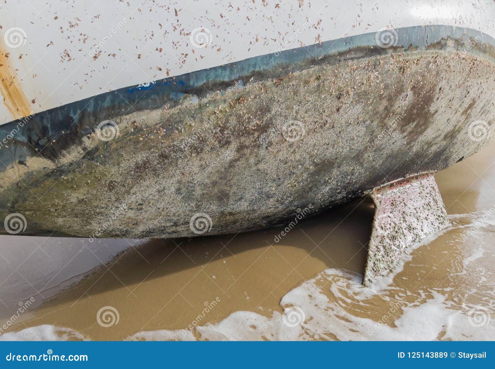 The Underwater Part of the Boat Overgrown Clams Stock Image - Image of ...
