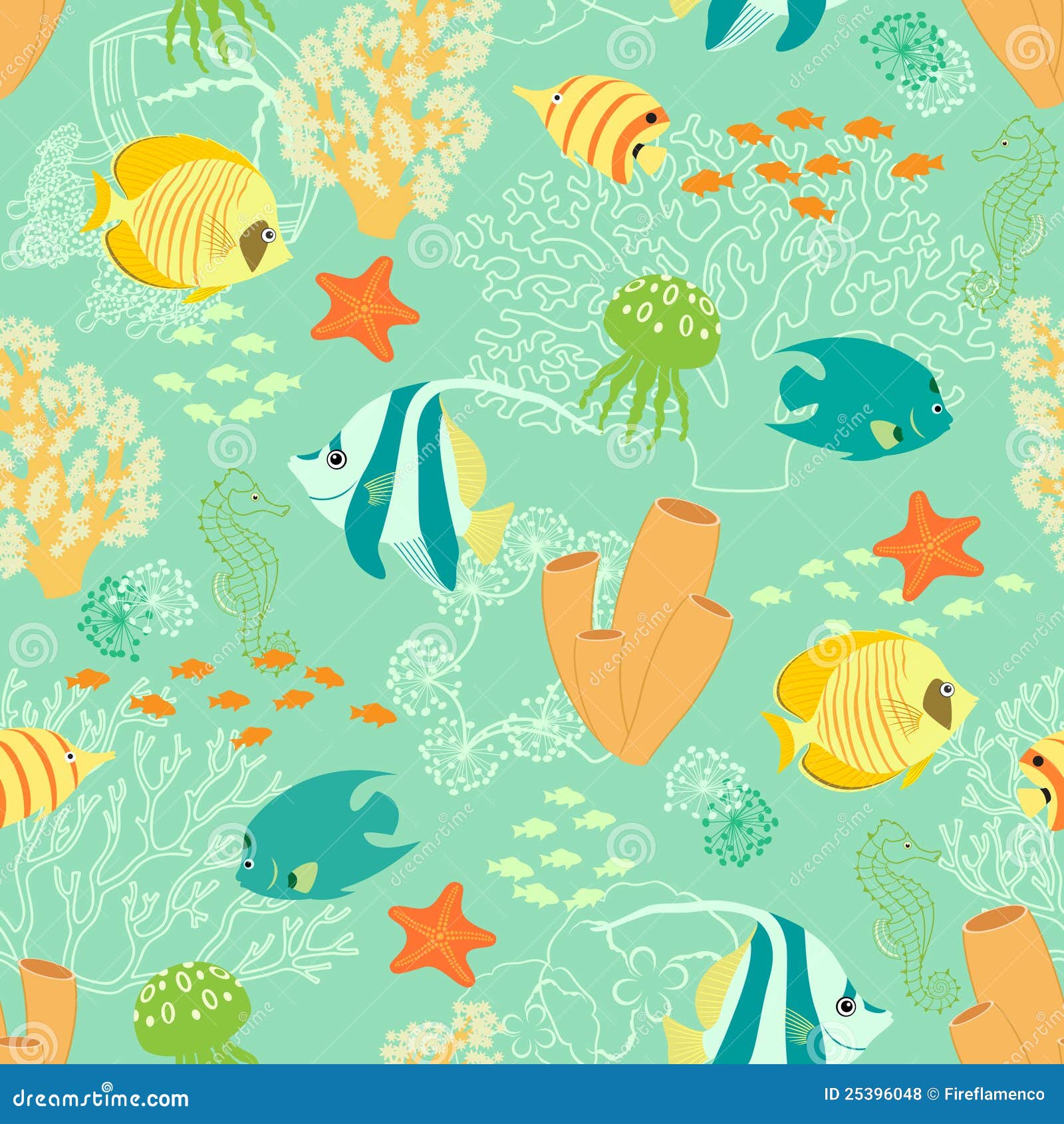 Underwater pattern stock vector. Illustration of green - 25396048