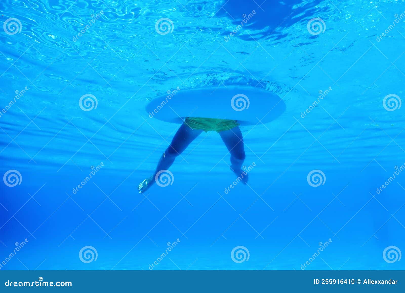 Underwater Photo of Boy with Float Swimming Stock Photo - Image of ...