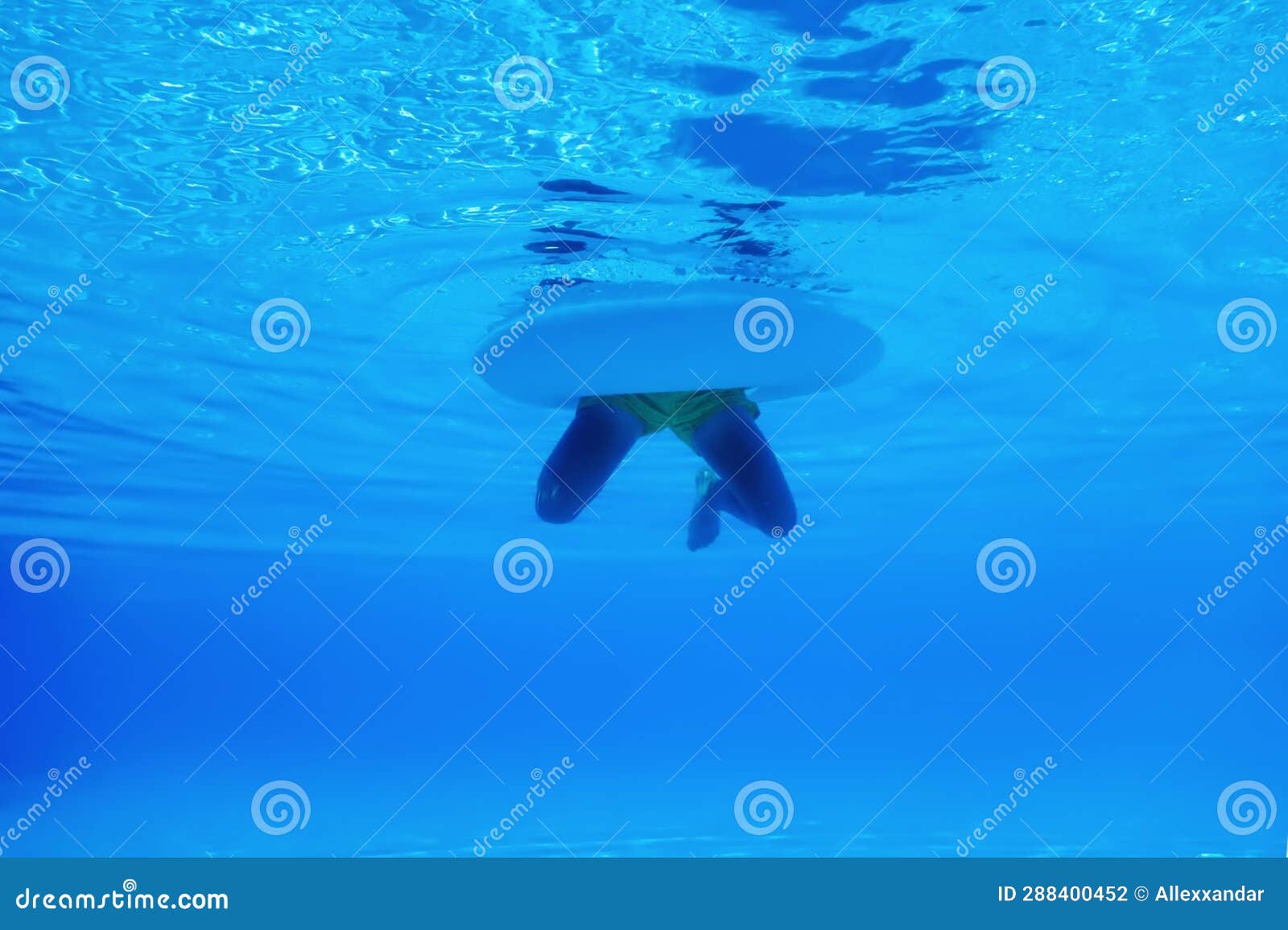 Underwater Photo of Boy with Float Swimming Stock Photo - Image of ...