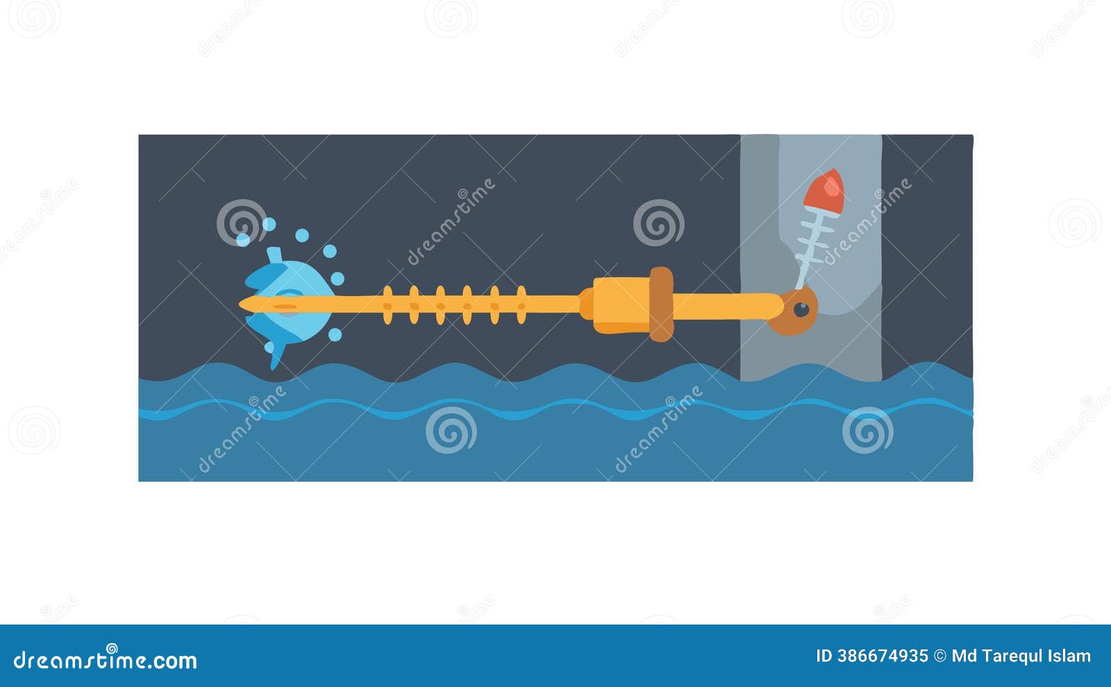 Underwater Pipeline Installation Chalk White Icon On Black Background ...