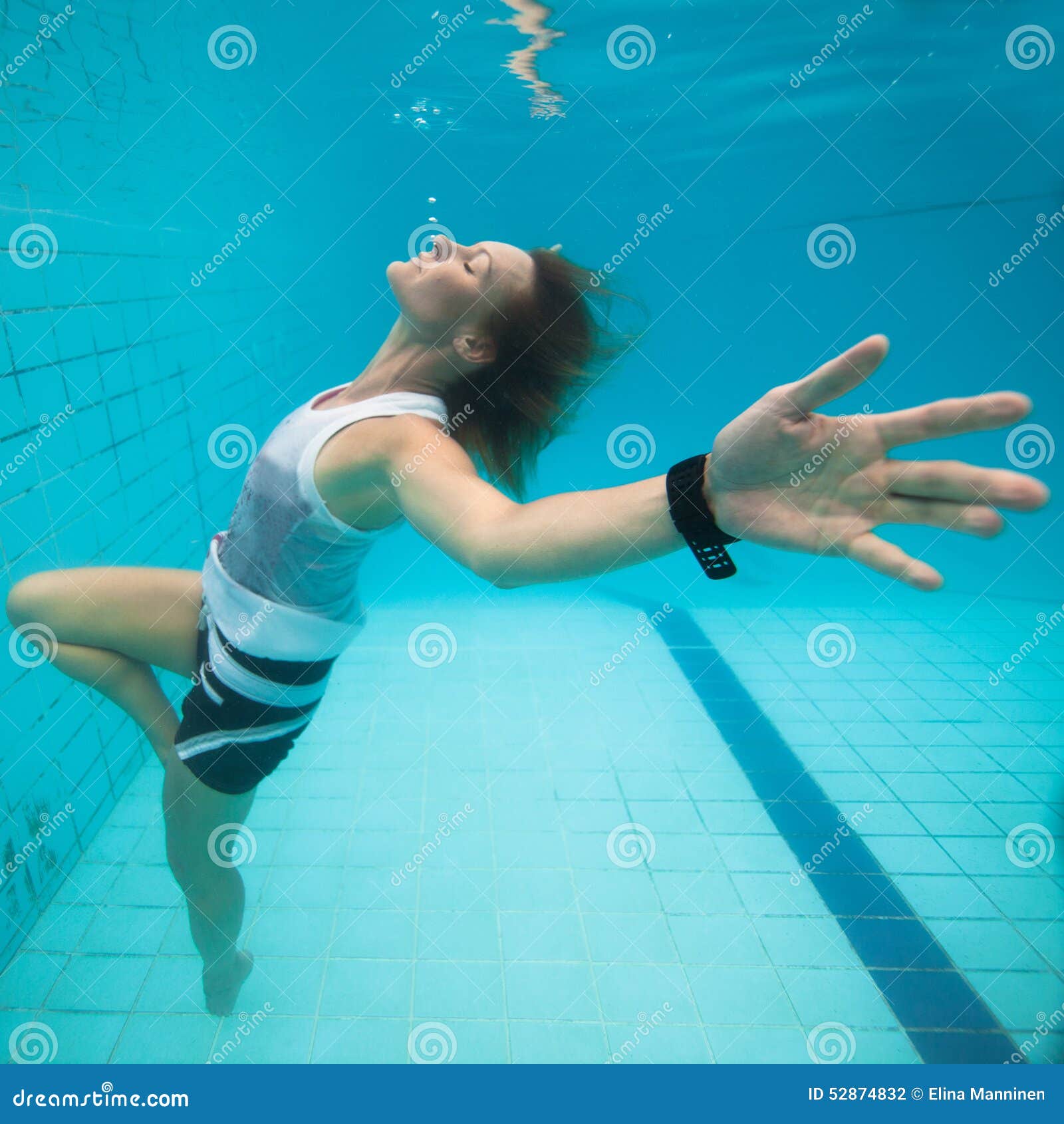 Underwater in a pool stock photo. Image of surface, woman - 52874832