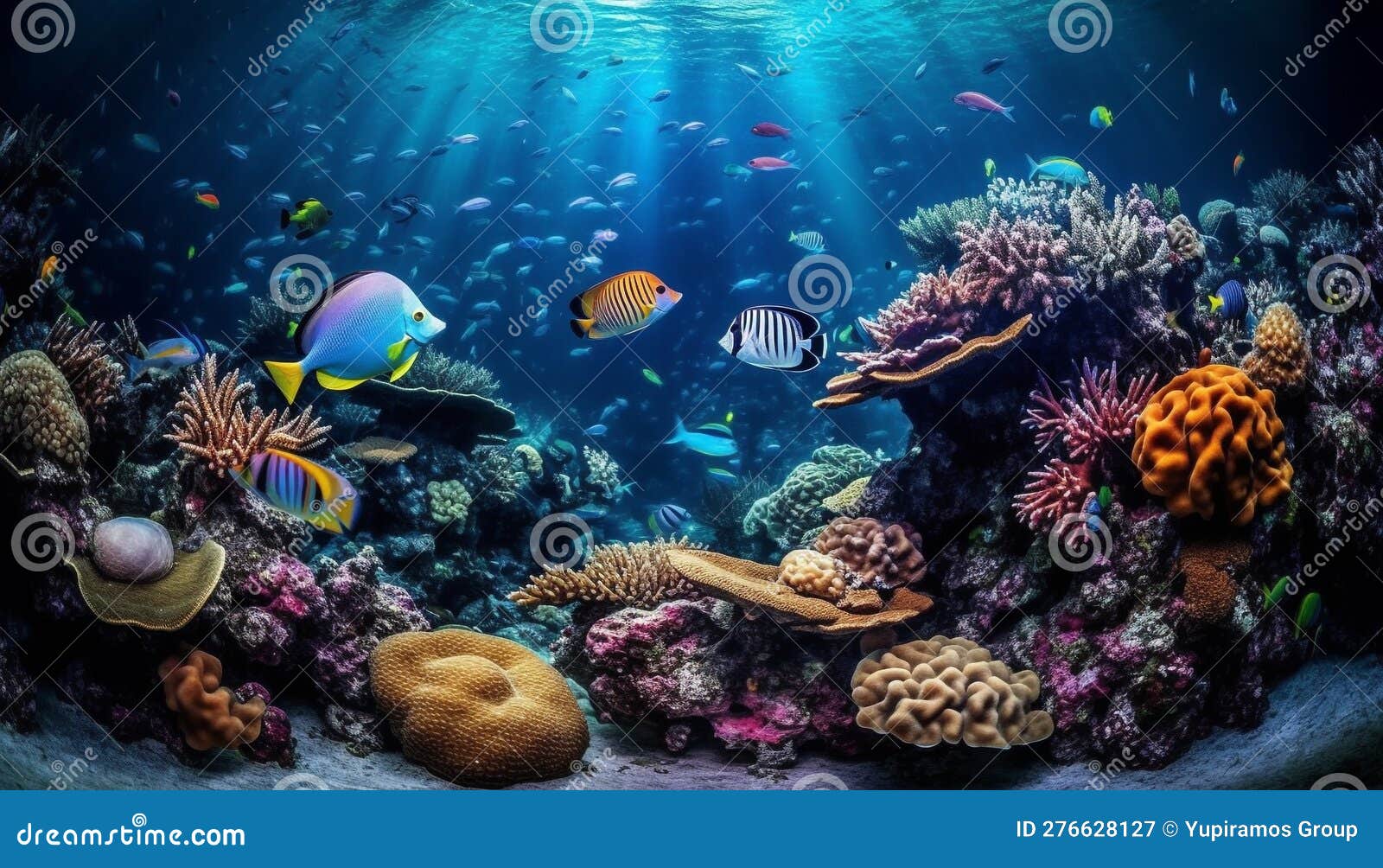 Underwater Reef Teeming with Natural Sea Life Beauty Generated by AI ...