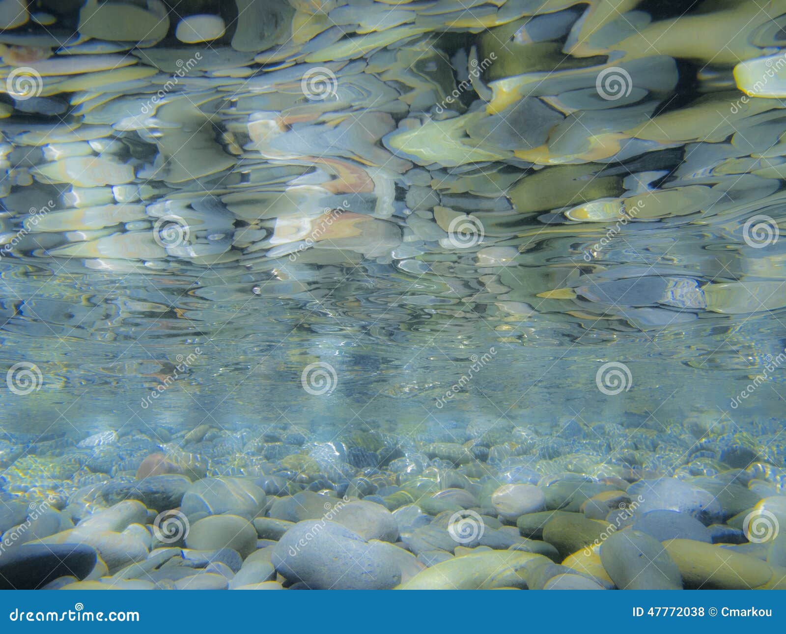 Underwater reflection stock photo. Image of break, pebbles - 47772038