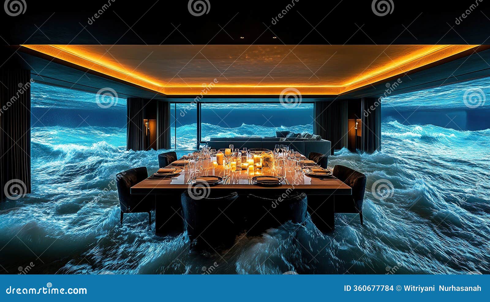 Underwater Restaurant With Marine Life View Royalty-Free Stock Photo ...