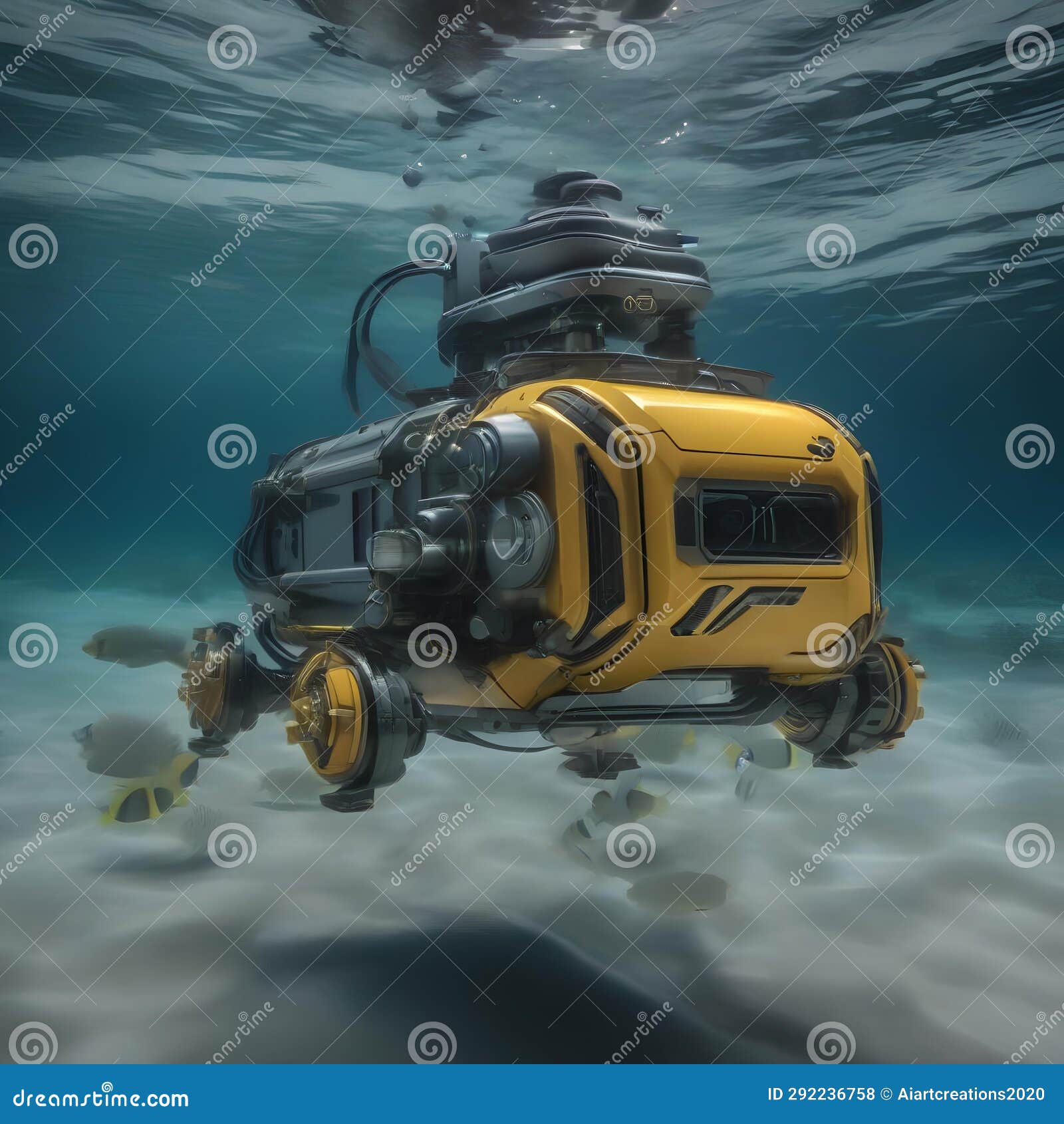 An Underwater Robot Exploring the Depths of the Ocean, Discovering New ... An Underwater Robot Exploring the Depths of the Ocean, Discovering New ...